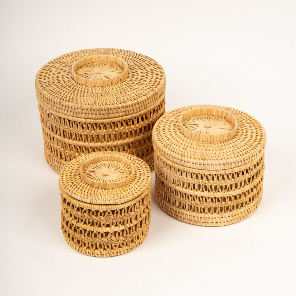 Knotted Rattan Boxes | Creel and Gow