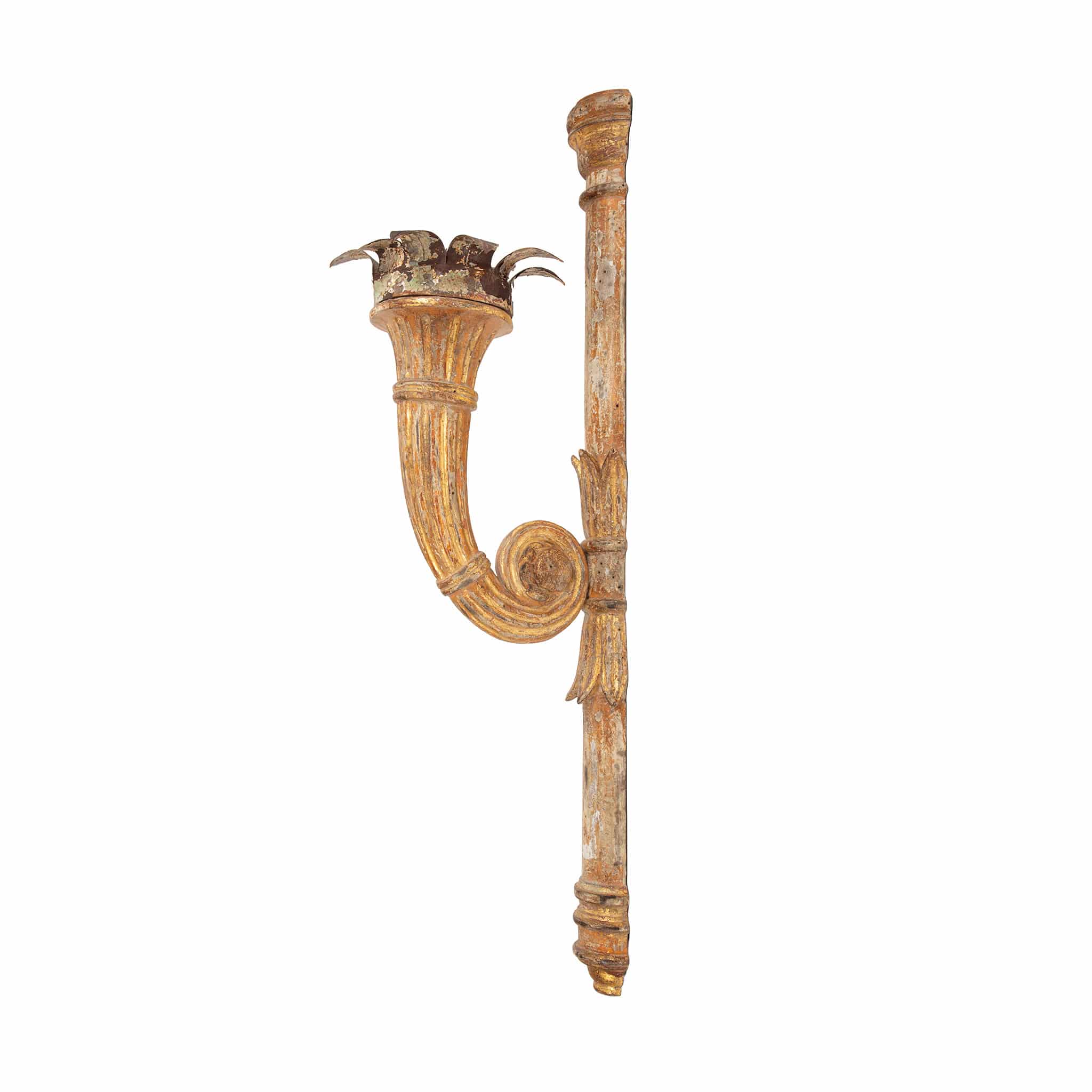 Pair of French 18th-Century Giltwood Torchères with Scrolling Arms ...